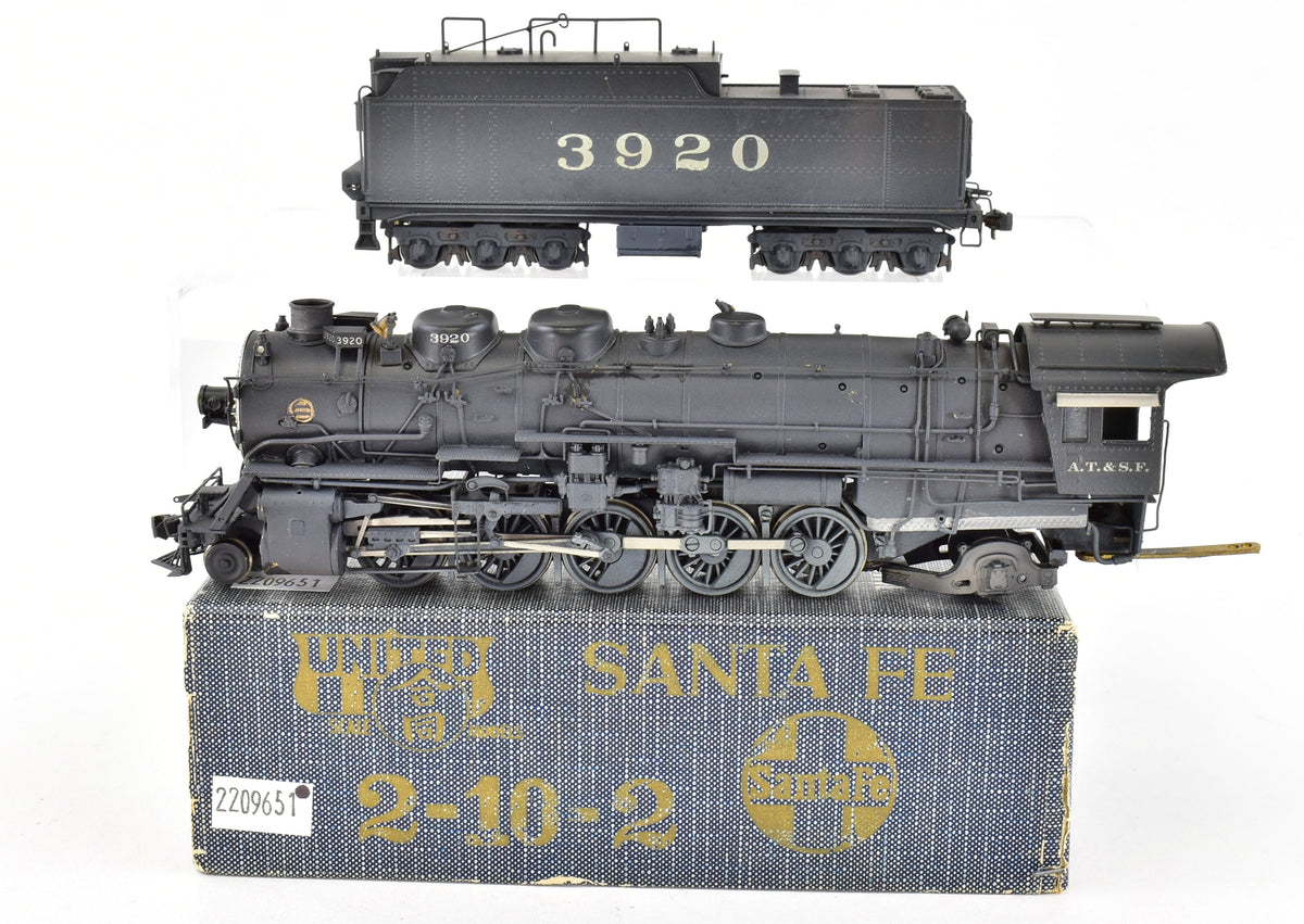 HO Brass PFM - United ATSF - Santa Fe 2-10-2 3800 Class Custom Painted – ReSourced Rails