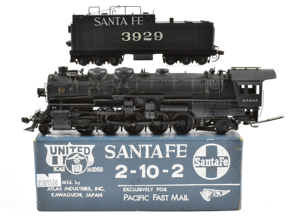HO Brass PFM - United ATSF - Santa Fe 2-10-2 3800 Class Custom Painted ...