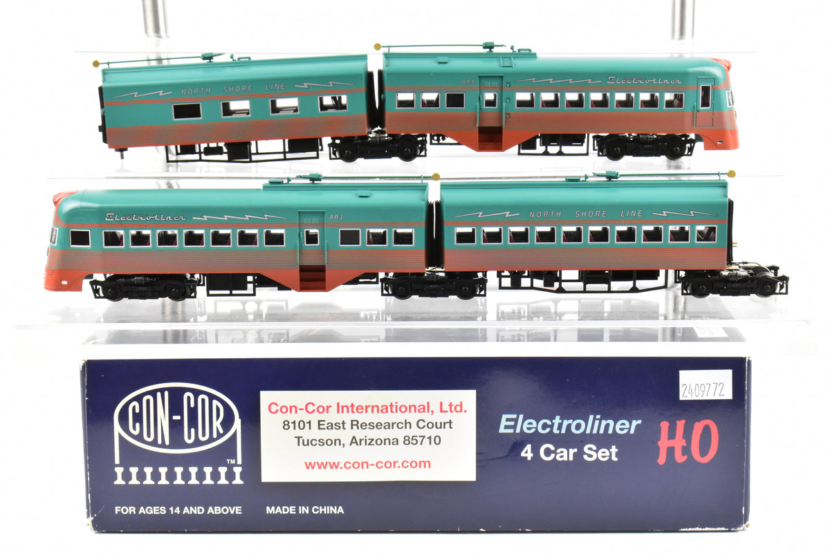 HO Plastic ConCor CNS&M - North Shore Line "Electroliner" 4-Car Set ...