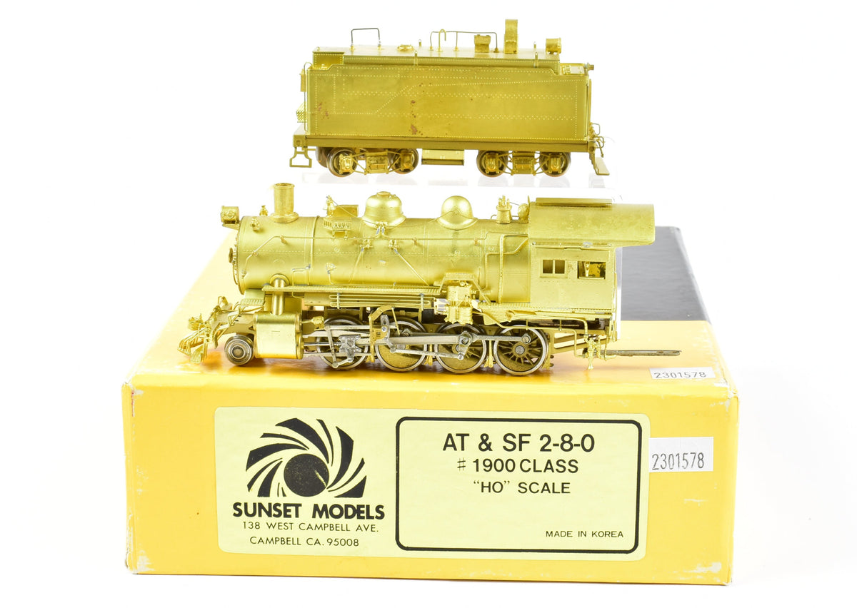 HO Brass Sunset Models ATSF - Santa Fe 1900 Class 2-8-0 Consolidation ...