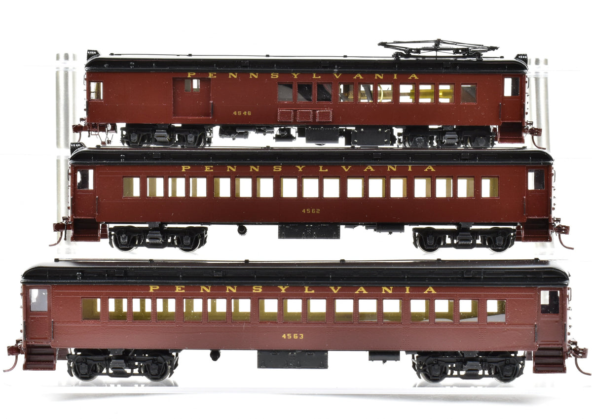 HO Brass Railworks PRR - Pennsylvania Railroad MP-54 3-car "MU" Set Cu ...
