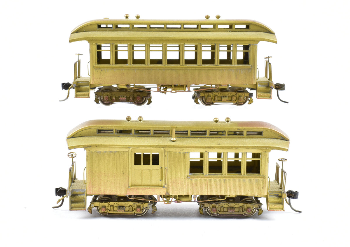 HO Brass Westside Model Co. Sierra Railroad #5 and #6 Short Coach and ...
