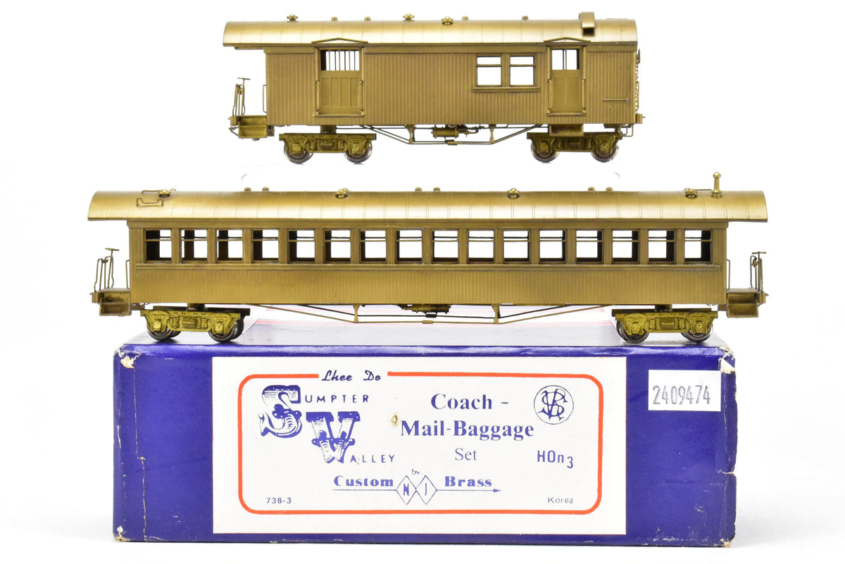 HOn3 Brass NJ Custom Brass Sumpter Valley Coach and Mail-Baggage Car S ...