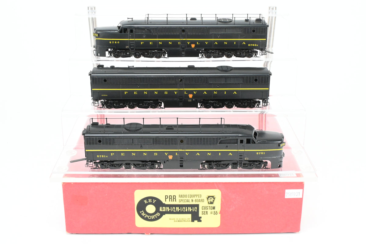 HO Brass Key Imports PRR - Pennsylvania Railroad ALCO PA1/2 ABA Set Fa ...