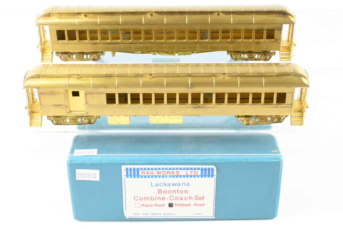 HO Brass Railworks Ltd. DL&W- Lackawanna Boonton Combine-Coach Set w/R ...