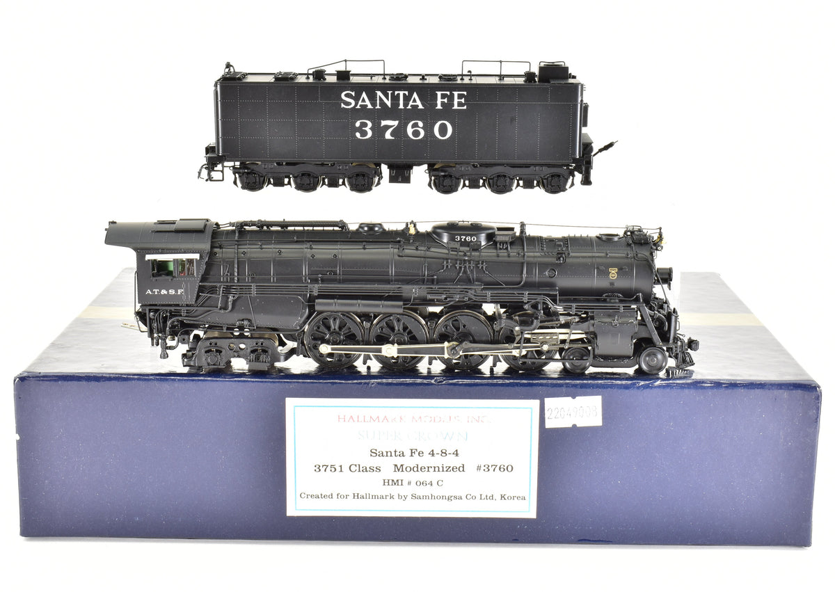 HO Brass Hallmark Models ATSF - Santa Fe 3751 Class 4-8-4 Modernized F ...