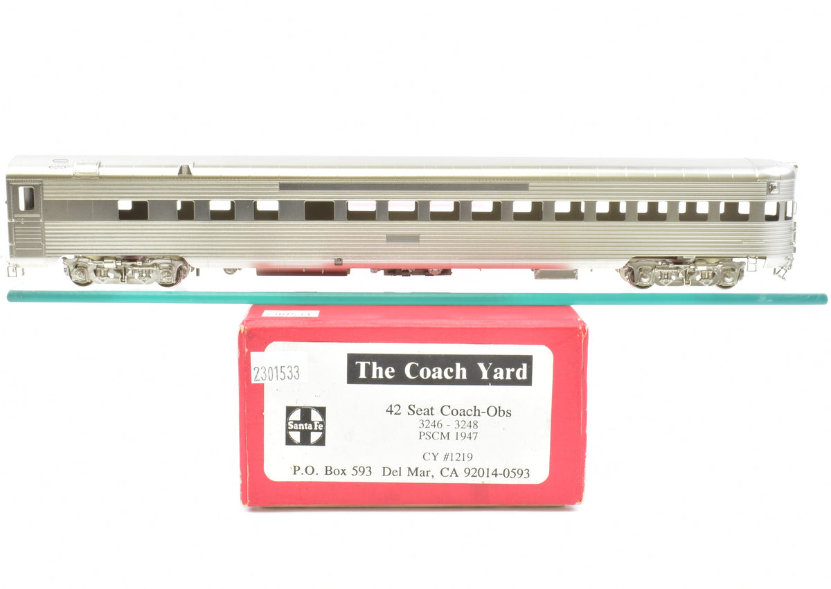 HO Brass TCY - The Coach Yard ATSF - Santa Fe 42-Seat Coach Observatio ...