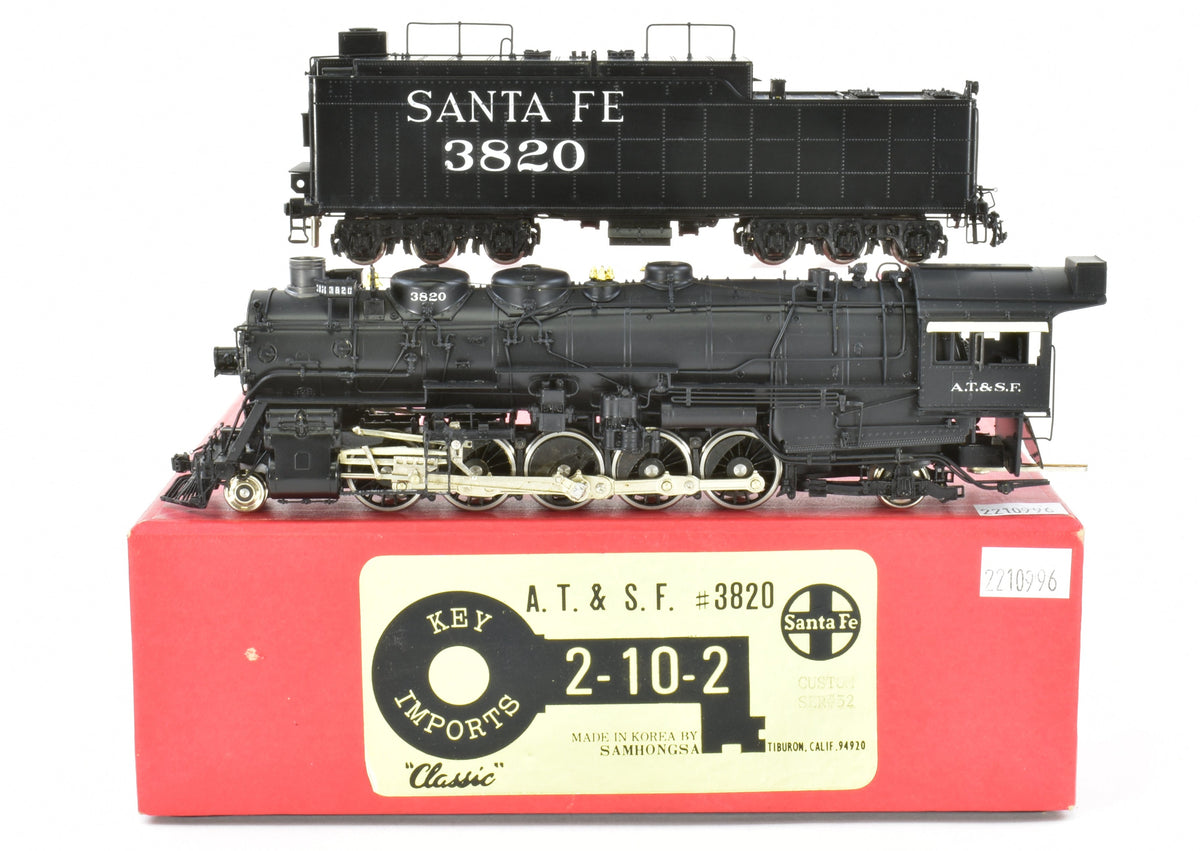 HO Brass Key Imports ATSF - Santa Fe 2-10-2 No. 3820 Factory Painted C ...